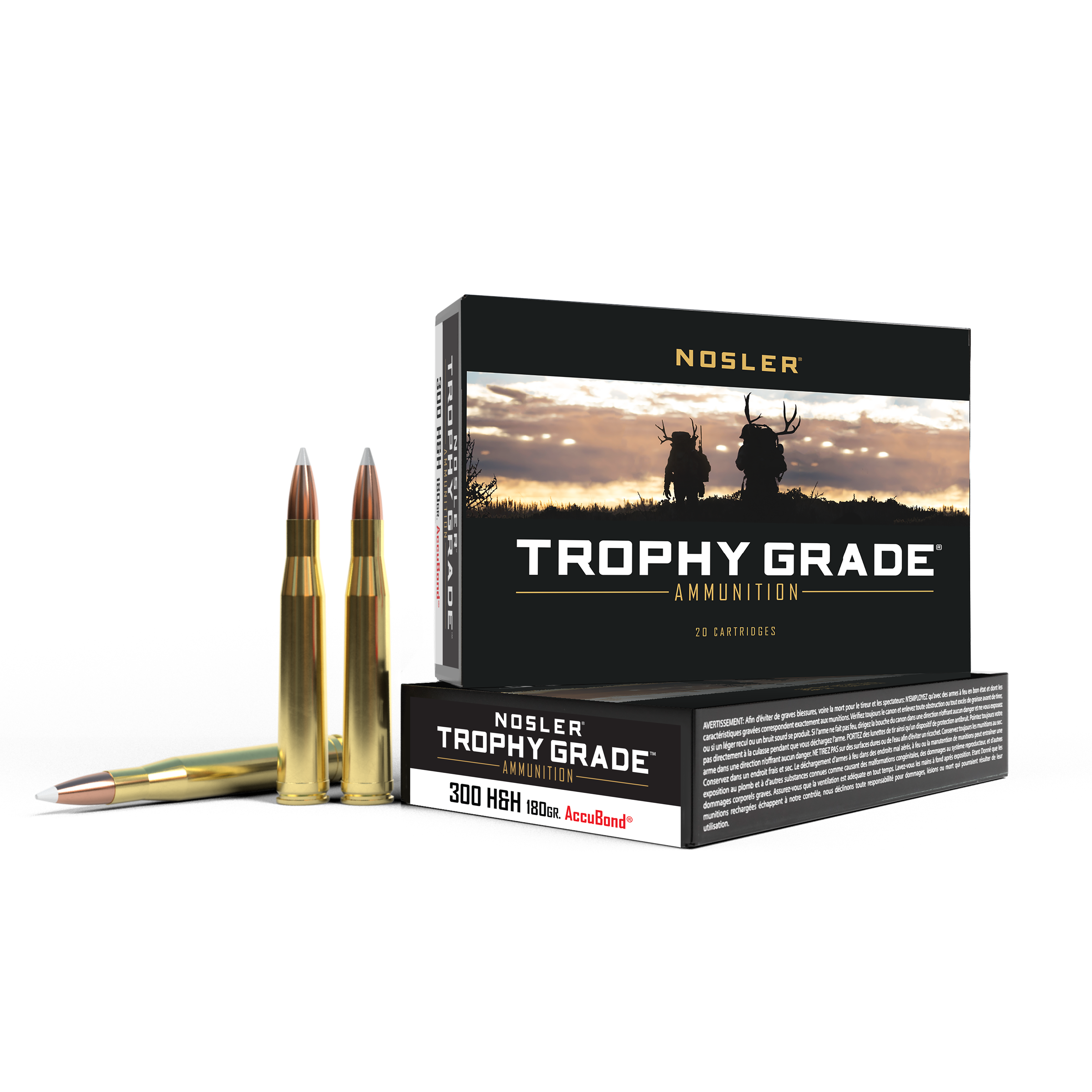 Nosler Trophy Grade .300 H&H Mag 180 Grain Centerfire Rifle Ammo | Bass ...